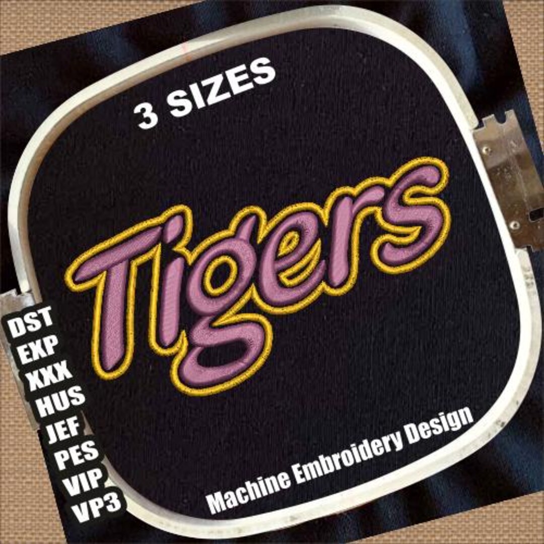 Tigers 3D Puff Machine Embroidery Design | Tiger 3D Foam Letters ...