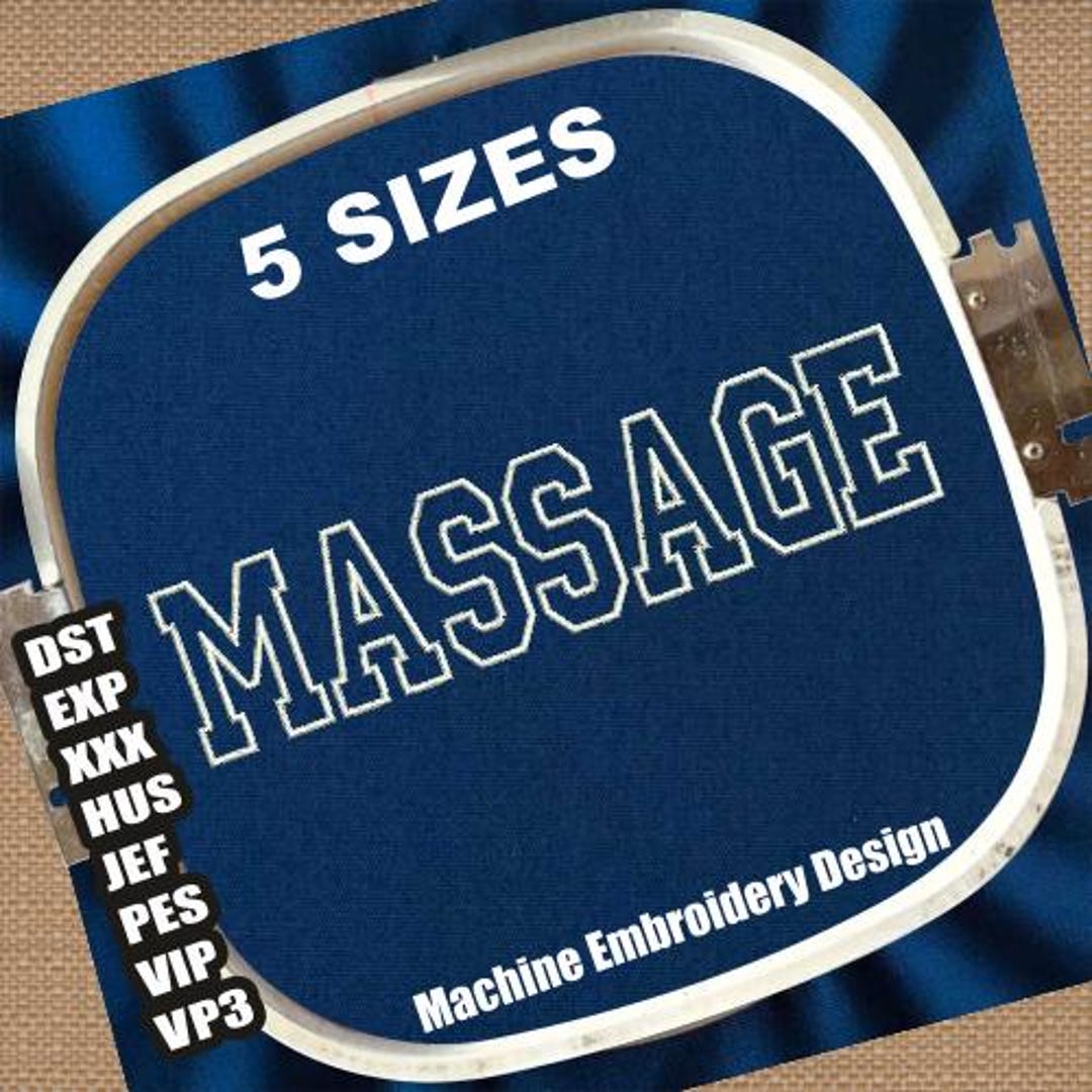 Massage Letters Outline Machine Embroidery Design | Massage Therapist ...