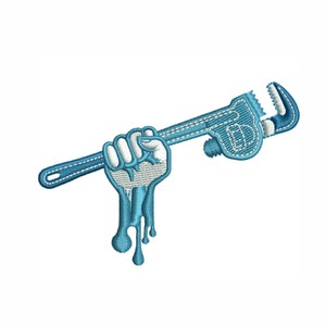 Plumber Logo Embroidery Design | Plumbing Handyman Embroidery Design ...