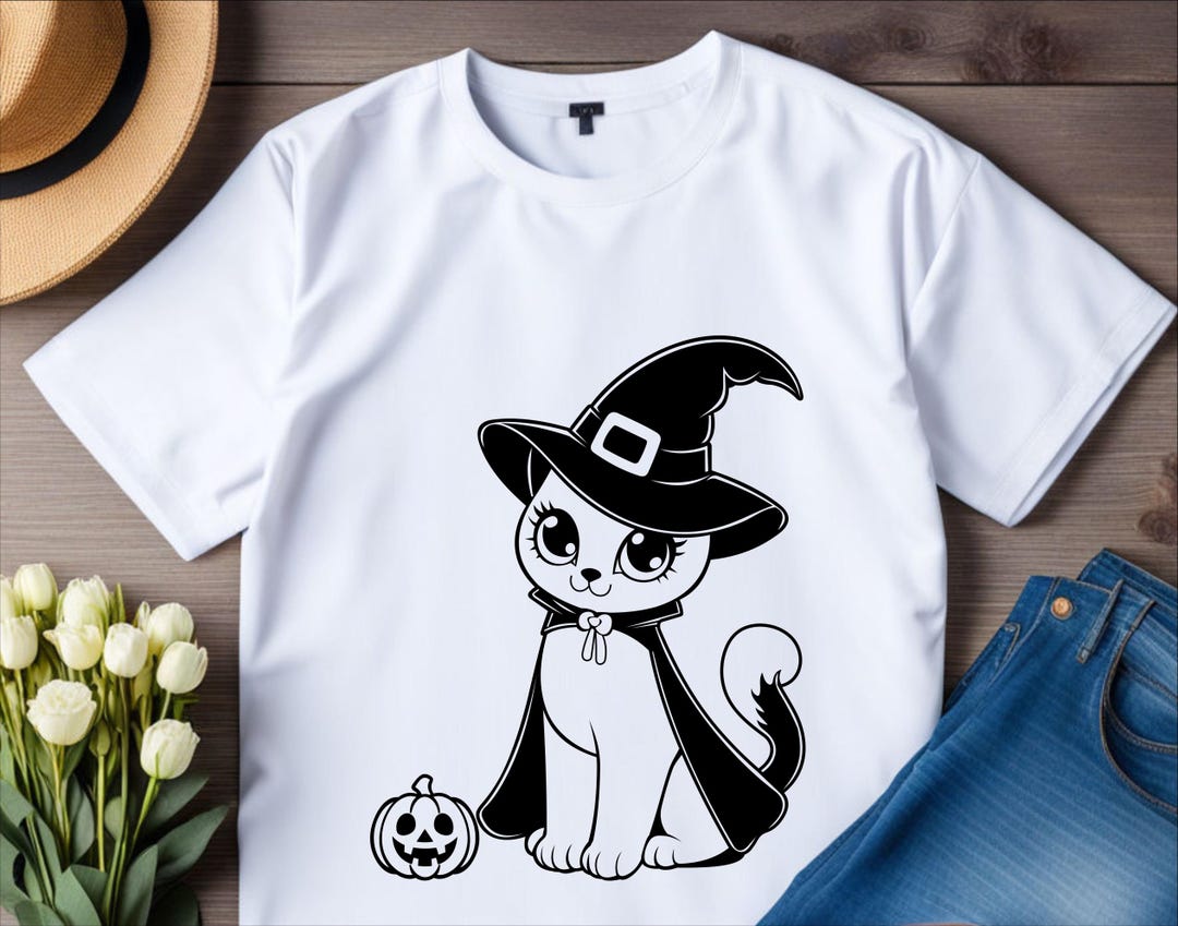 Halloween Cat Svg, Black Cat Png, Halloween Vector File, Halloween Cat ...
