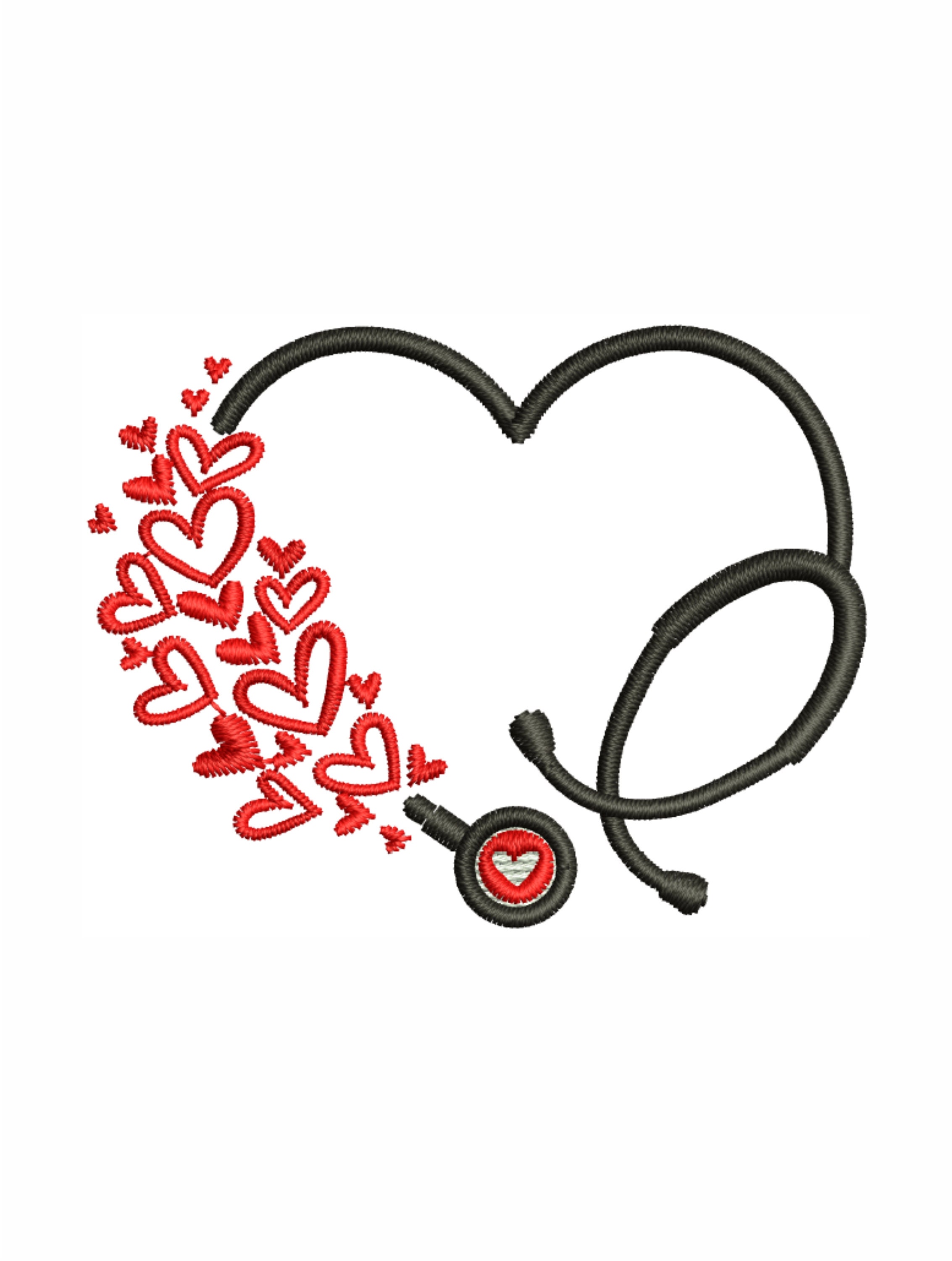Stethoscope Embroidery Design | Stethoscope Heart Embroidery Design ...