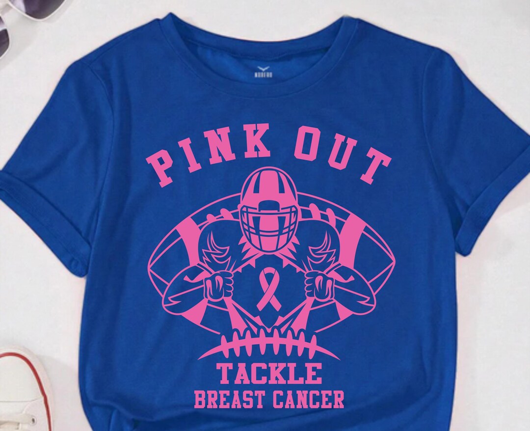 Pink Out Tackle Breast Cancer Svg, Football Awareness Png, Breast ...