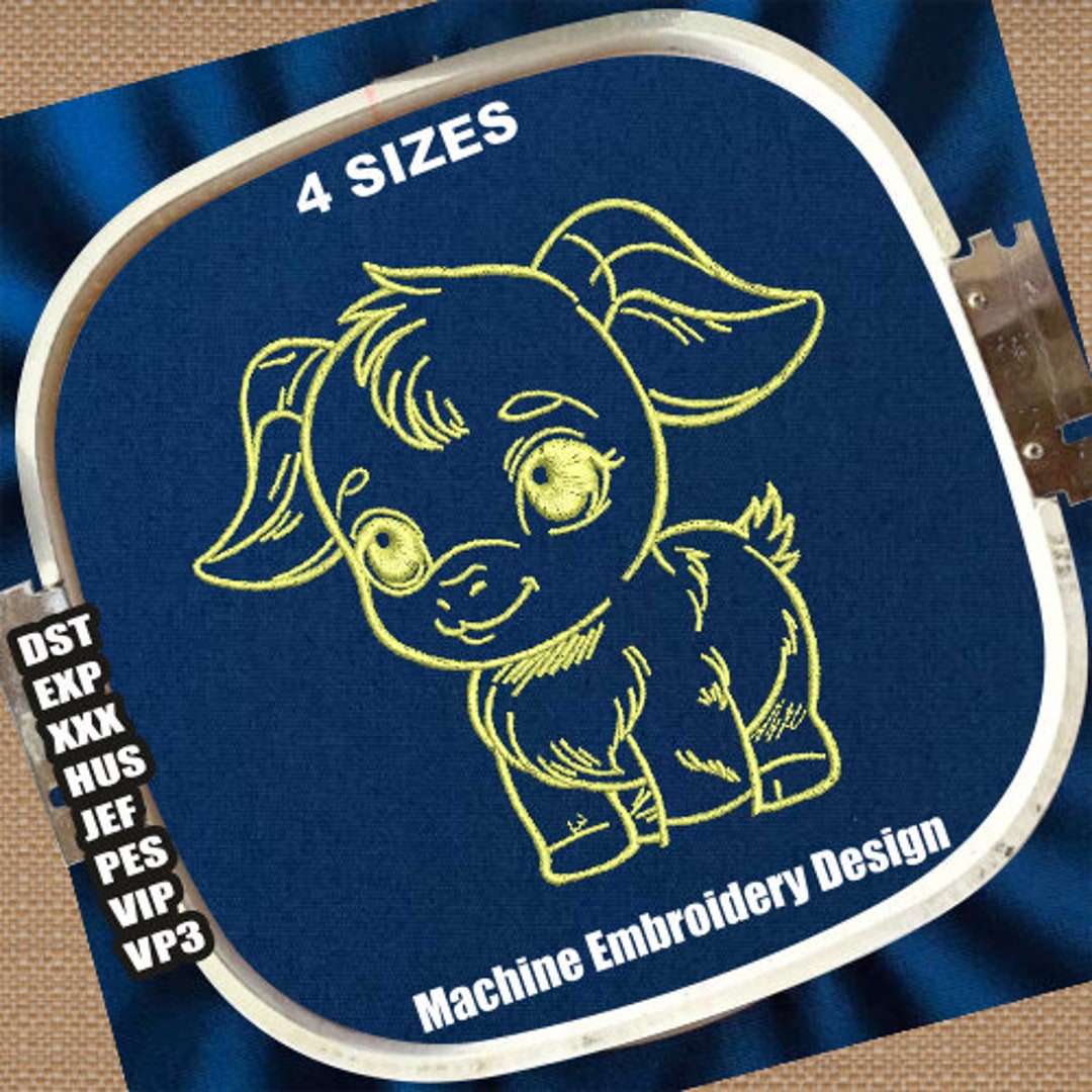 Baby Duck Goat Embroidery Design Duck Dst File Goat Pes File Goat With ...