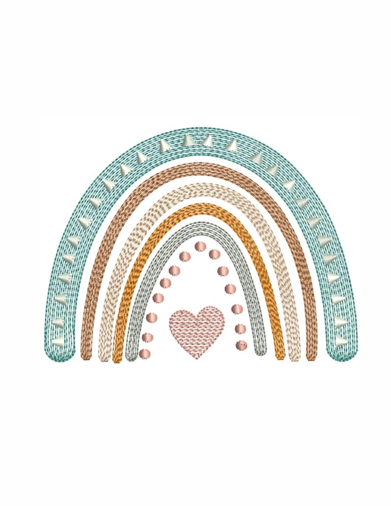 Boho Rainbow Embroidery Design Rainbow Machine Emboridery - Etsy