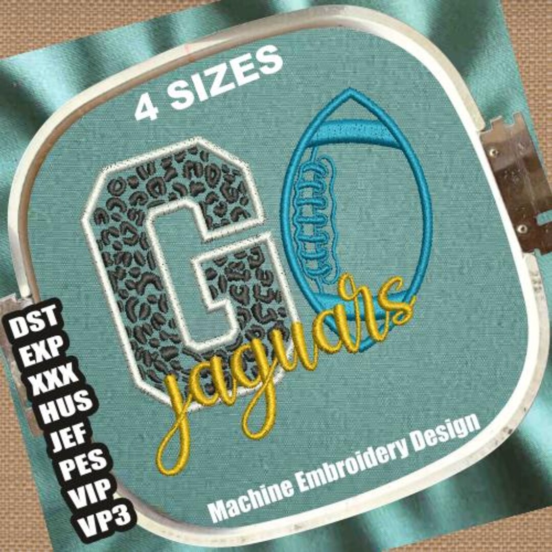 Jaguars Go Football Leopard Machine Embroidery Designs | Go Football ...