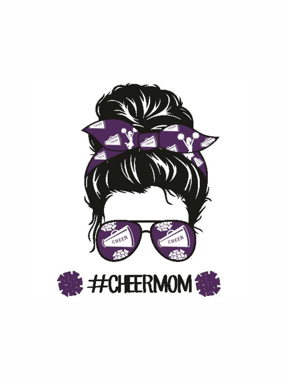 Cheer Mom Messy Bun Svg Cheer Mom Life Png Mom Bun Vector Etsy