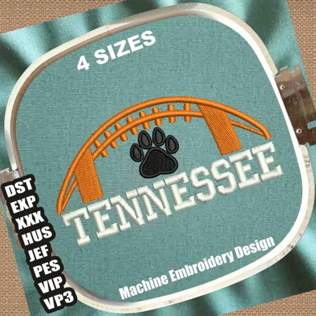 Tennessee Paw Machine Embroidery Designs | Tennessee State Embroidery ...