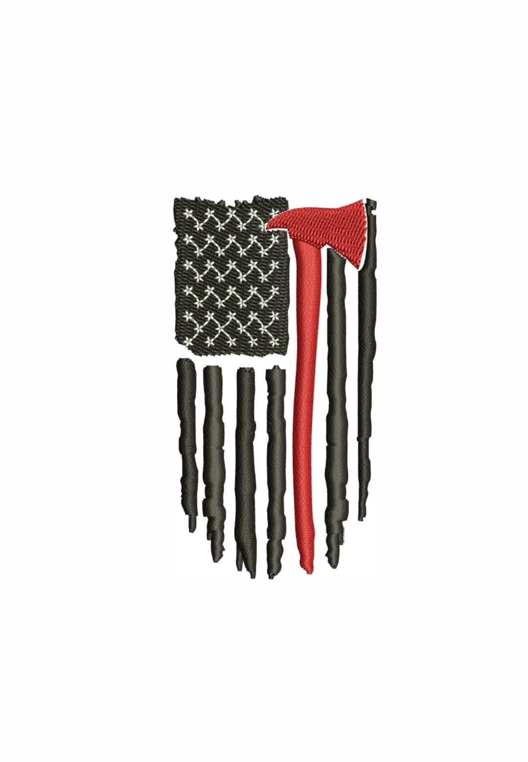 Firefighter Flag Embroidery Design | USA Red Line Flag Embroidery ...
