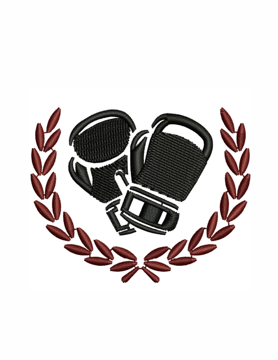 Boxing Gloves Logo Embroidery Design | Laurel Wreath Machine Embroidery ...