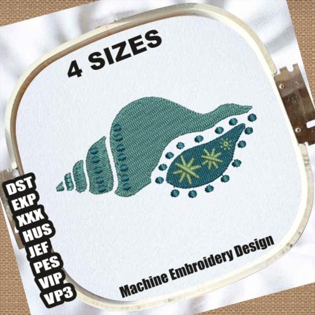 Conch Shell Machine Embroidery Designs | Seashell Embroidery Pattern ...