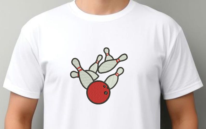Bowling Pins Ball Machine Embroidery Design | Bowling Ball Embroidery ...