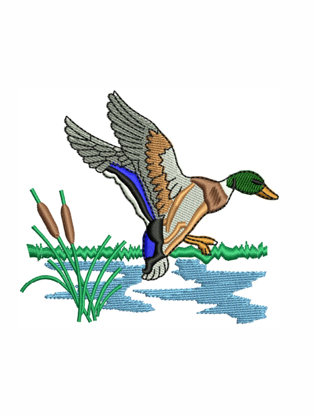 Duck With Water Embroidery Design | Duck Flying Embroidery Design ...