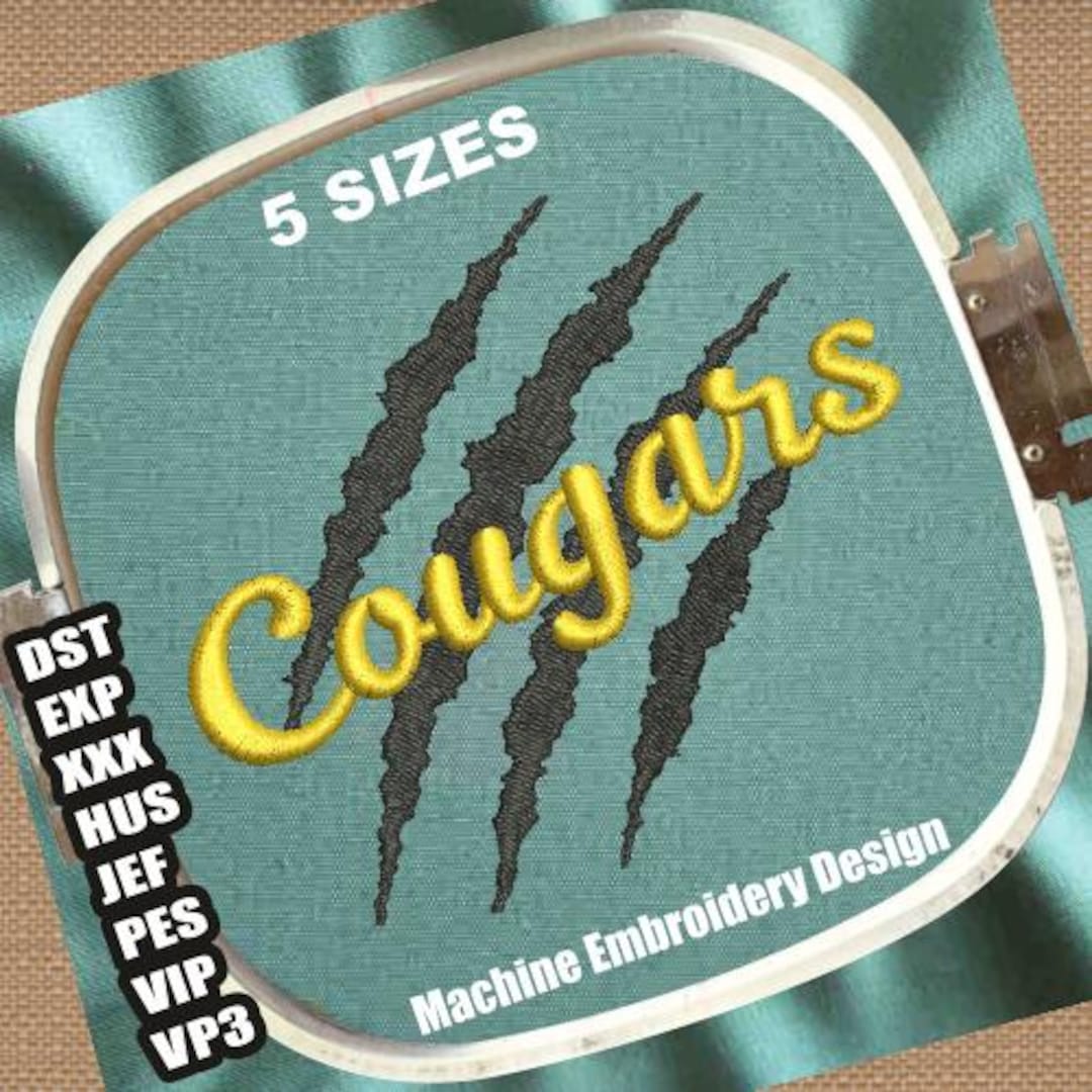 Cougars Claw Marks Machine Embroidery Design | Claw Scratch Embroidery ...