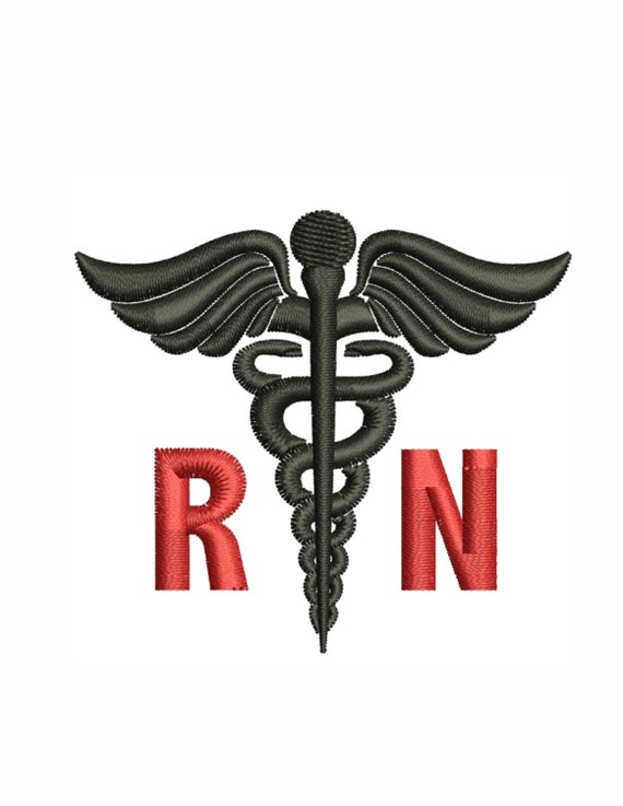 Caduceus RN Embroidery Design Medical Symbol Embroidery | Etsy