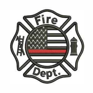 Fire Dept Logo Embroidery Design | Fire Department Crest Embroidery ...