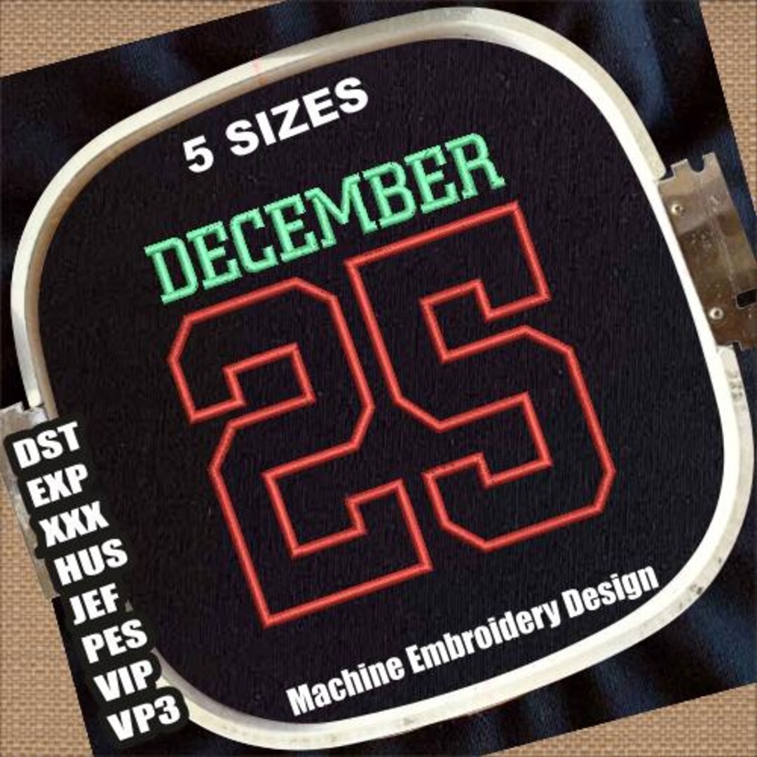 December 25 Machine Embroidery Design | Christmas Embroidery Patterns ...