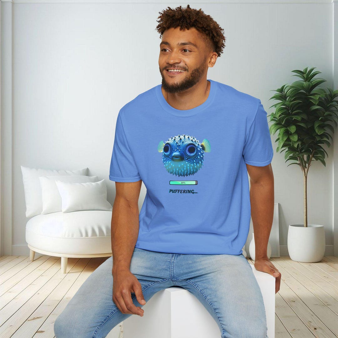 Cute Colorful Pufferfish Puffering Buffering T-shirt, Cute Funny ...