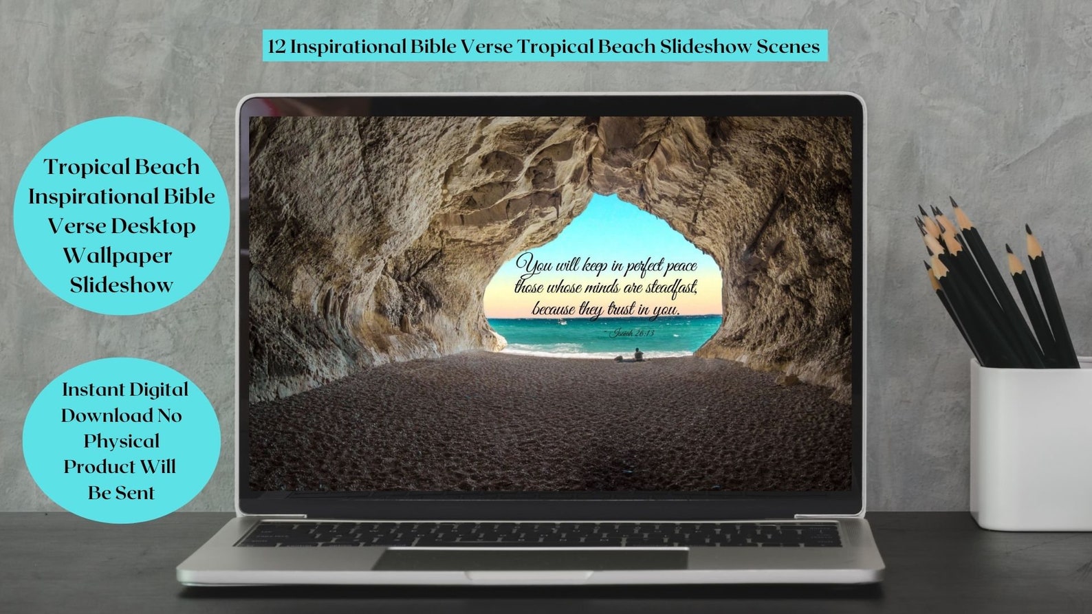 Tropical Beach Bible Verse Desktop Wallpaper Slideshow, Inspirational ...