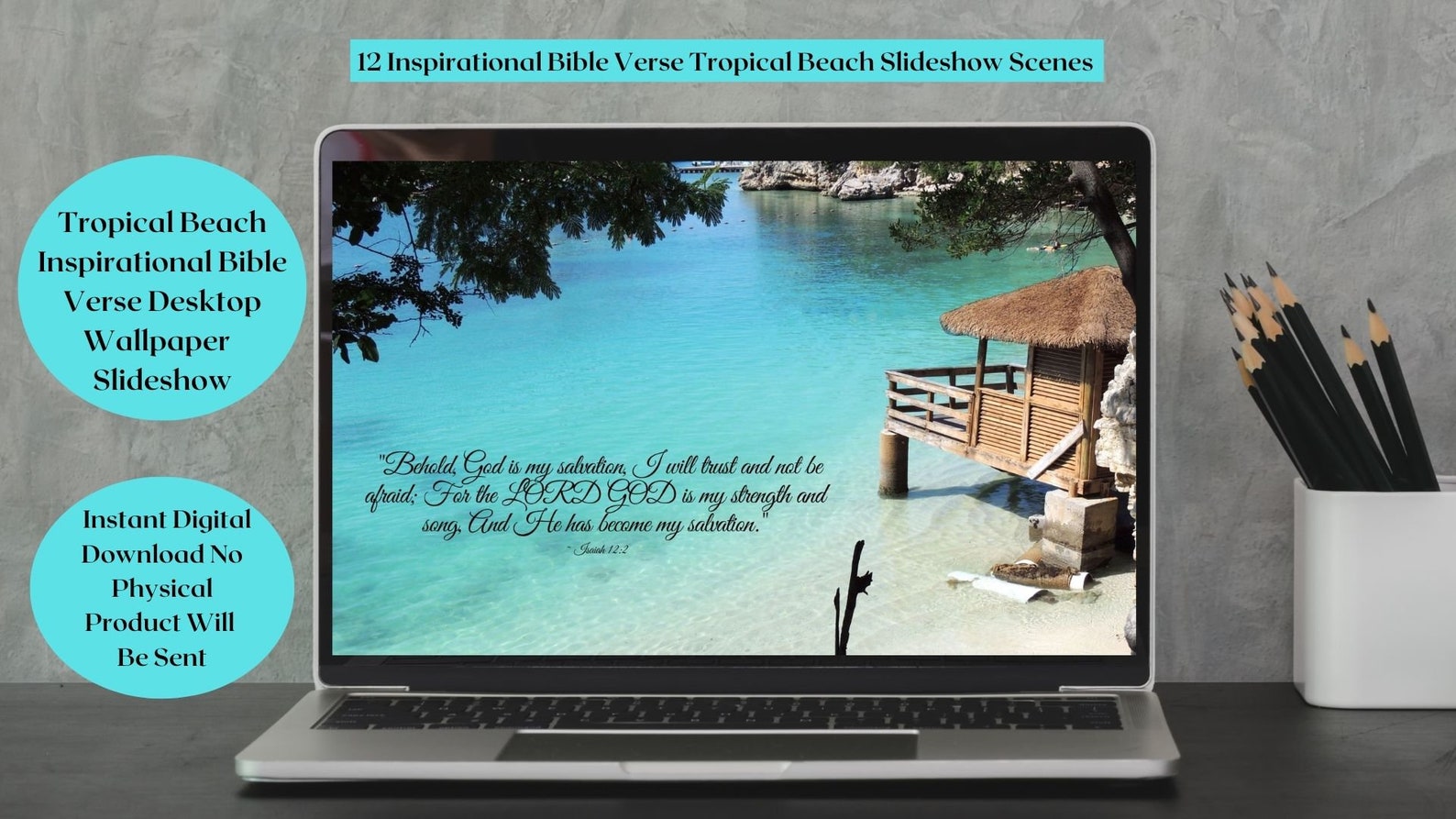 Tropical Beach Bible Verse Desktop Wallpaper Slideshow, Inspirational ...