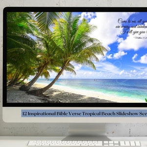 Tropical Beach Bible Verse Desktop Wallpaper Slideshow, Inspirational ...