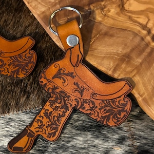 DIGITAL FILE: Leather Saddle Keychain SVG. Incredibly Detailed and Simple to Assemble. Laser ...
