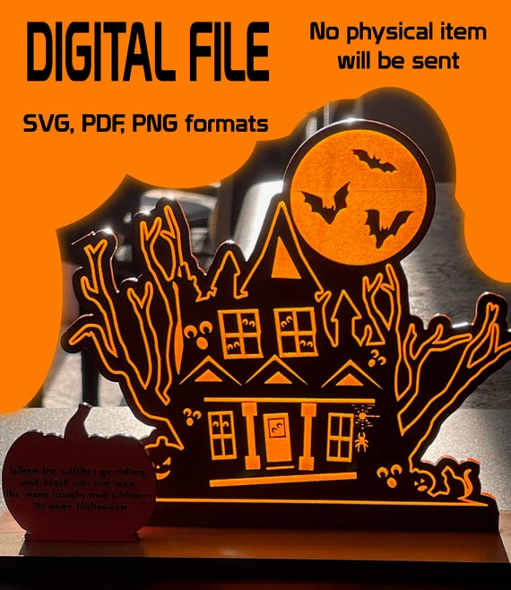 DIGITAL FILE Haunted House Standup Decoration for Halloween. - Etsy