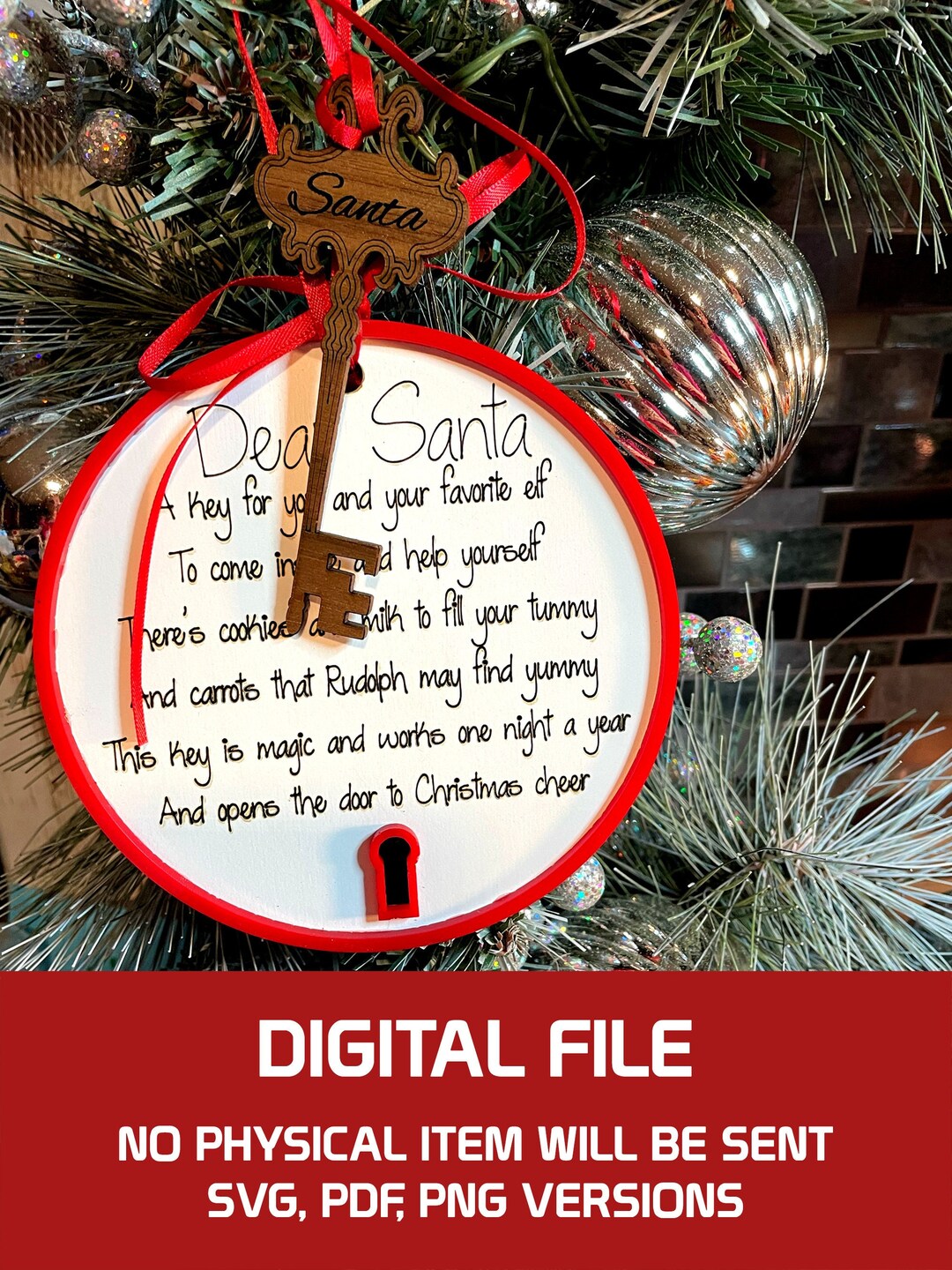 DIGITAL FILE Santa Key, Laser Ready File. SVG, Png Pdf Ai Versions Two ...