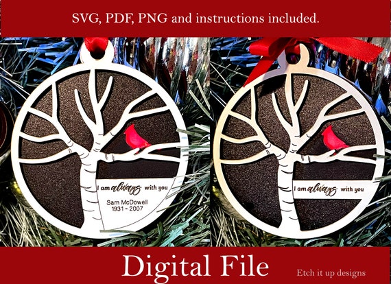 DIGITAL FILE Only. Lighted Cardinal Memorial Ornament SVG. - Etsy