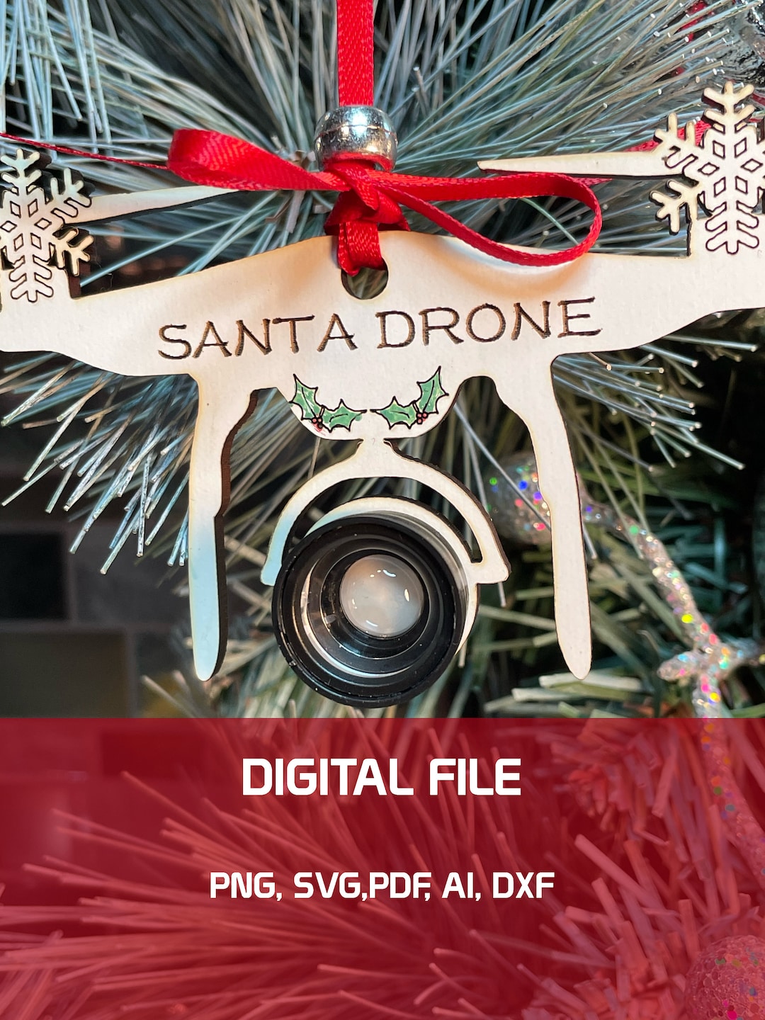 DIGITAL FILE, Santa Drone Christmas Ornament - Etsy