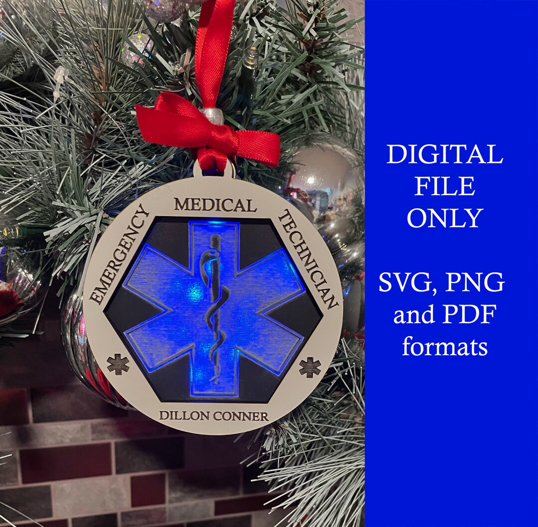 DIGITAL FILE Only - Lighted Paramedic Christmas Ornament for Engraving ...