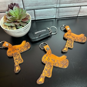 DIGITAL FILE: Leather Saddle Keychain SVG. Incredibly Detailed and Simple to Assemble. Laser ...