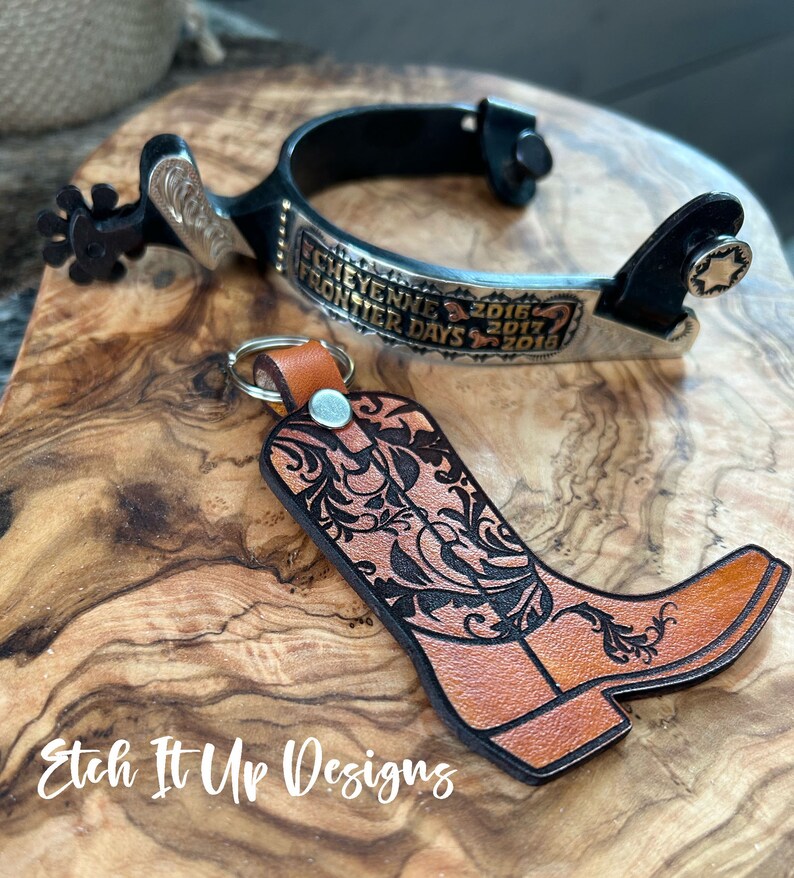 Leather Cowboy Boot Keychain SVG: Laser Cut File (digital File) - Etsy