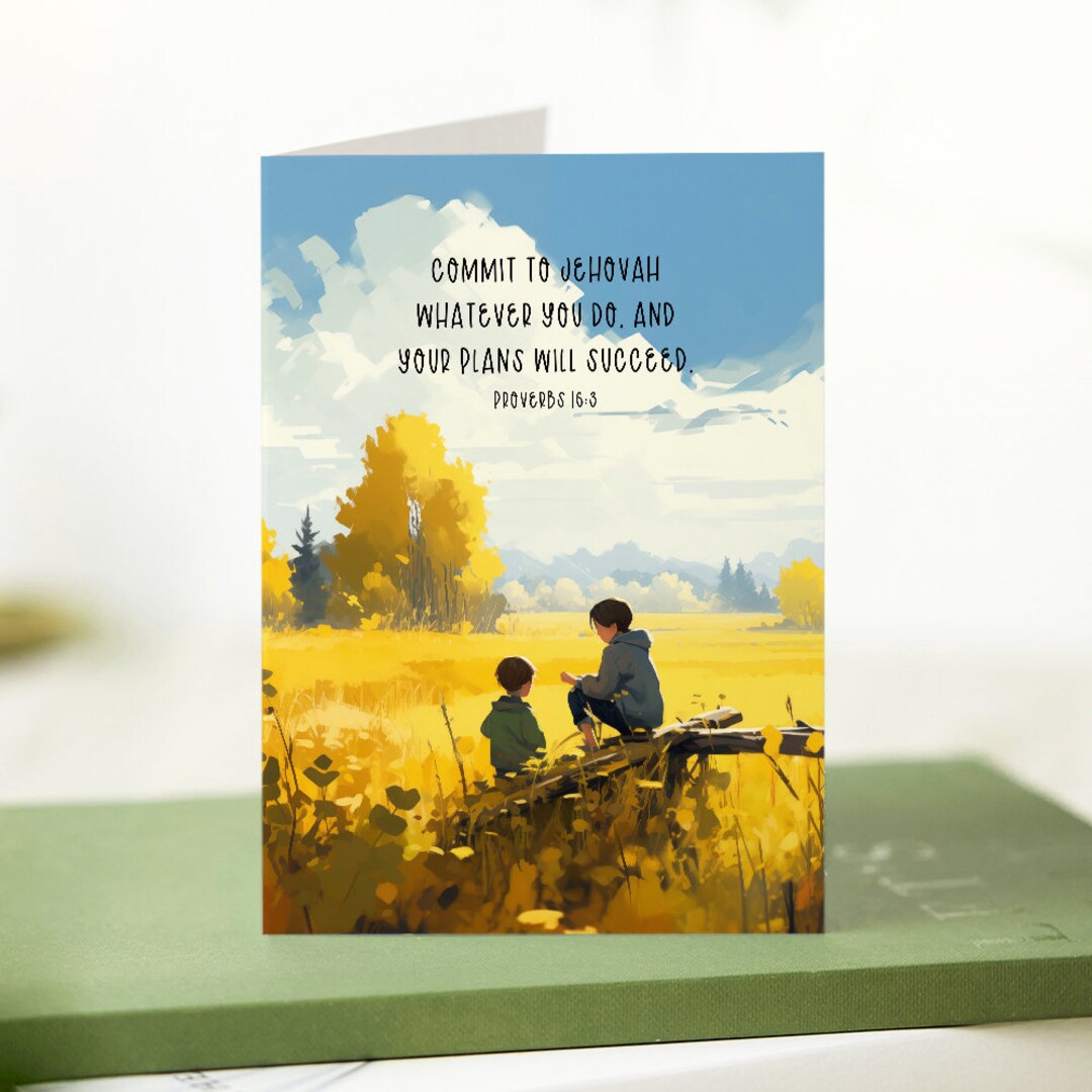 JW Card | Printable Encouragement Card | Proverbs 16:3 "commit to ...