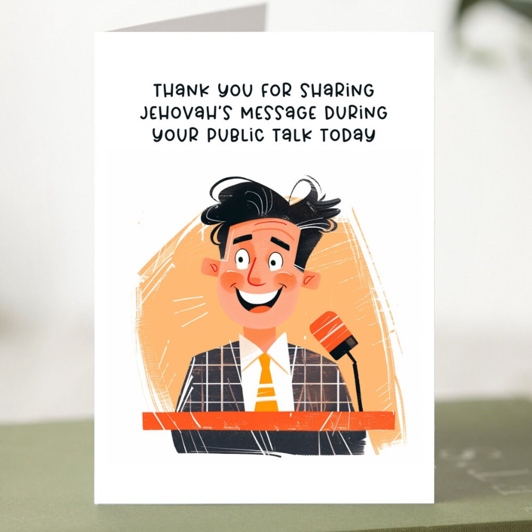 JW Thank You Card | Public Talk Card | Printable Encouragement Card ...