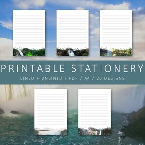 20 Letter Writing Stationery Watercolor Waterfalls Designs | Etsy Australia