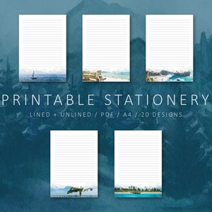 20 Letter Writing Paper | Beach Designs | Digital Download | Printable ...