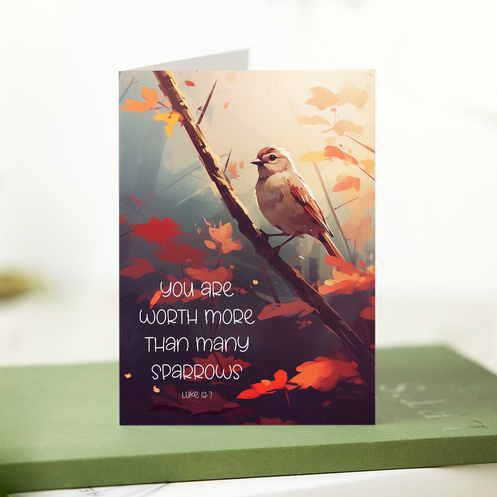 JW Card Printable Encouragement Card Luke 12:7 you Are Worth More Than Many Sparrows Instant ...
