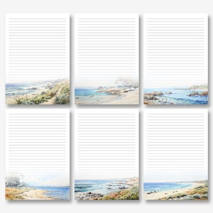 20 Letter Writing Stationery | Watercolor Beach Designs | Digital ...