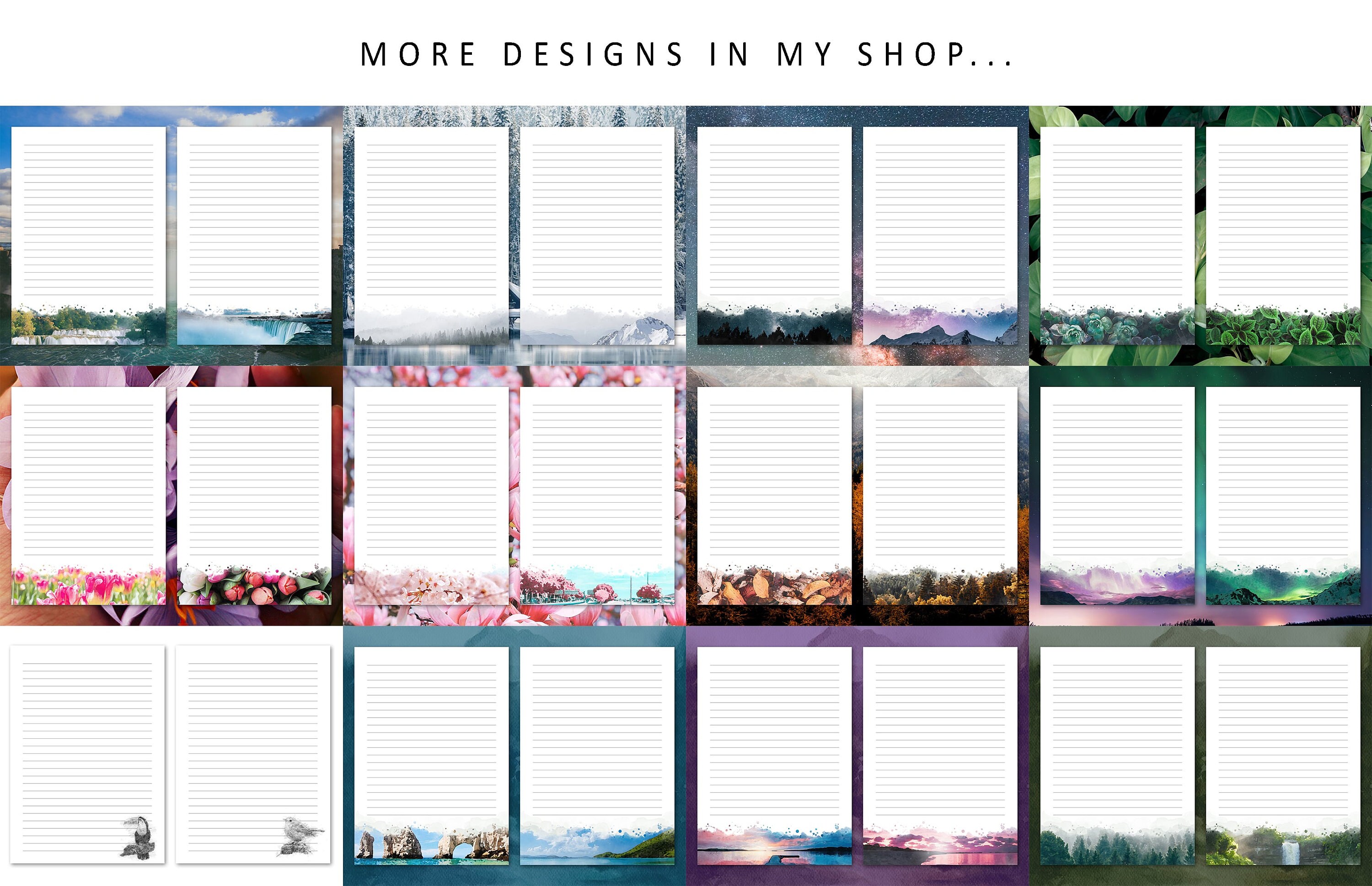 20 Letter Writing Paper Beach Designs Digital Download - Etsy