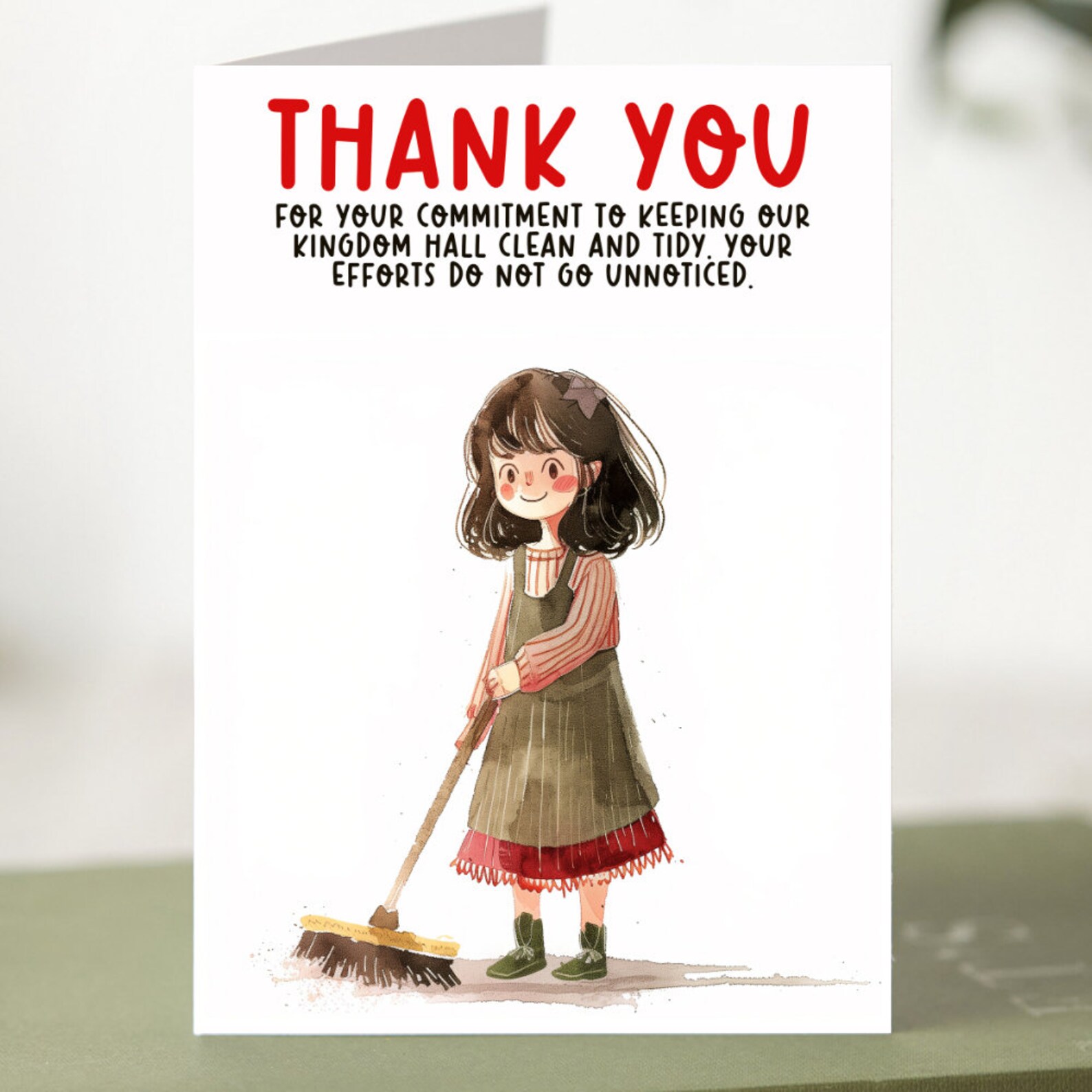 JW Thank You Card Kingdom Hall Cleaning Card Appreciation Card ...