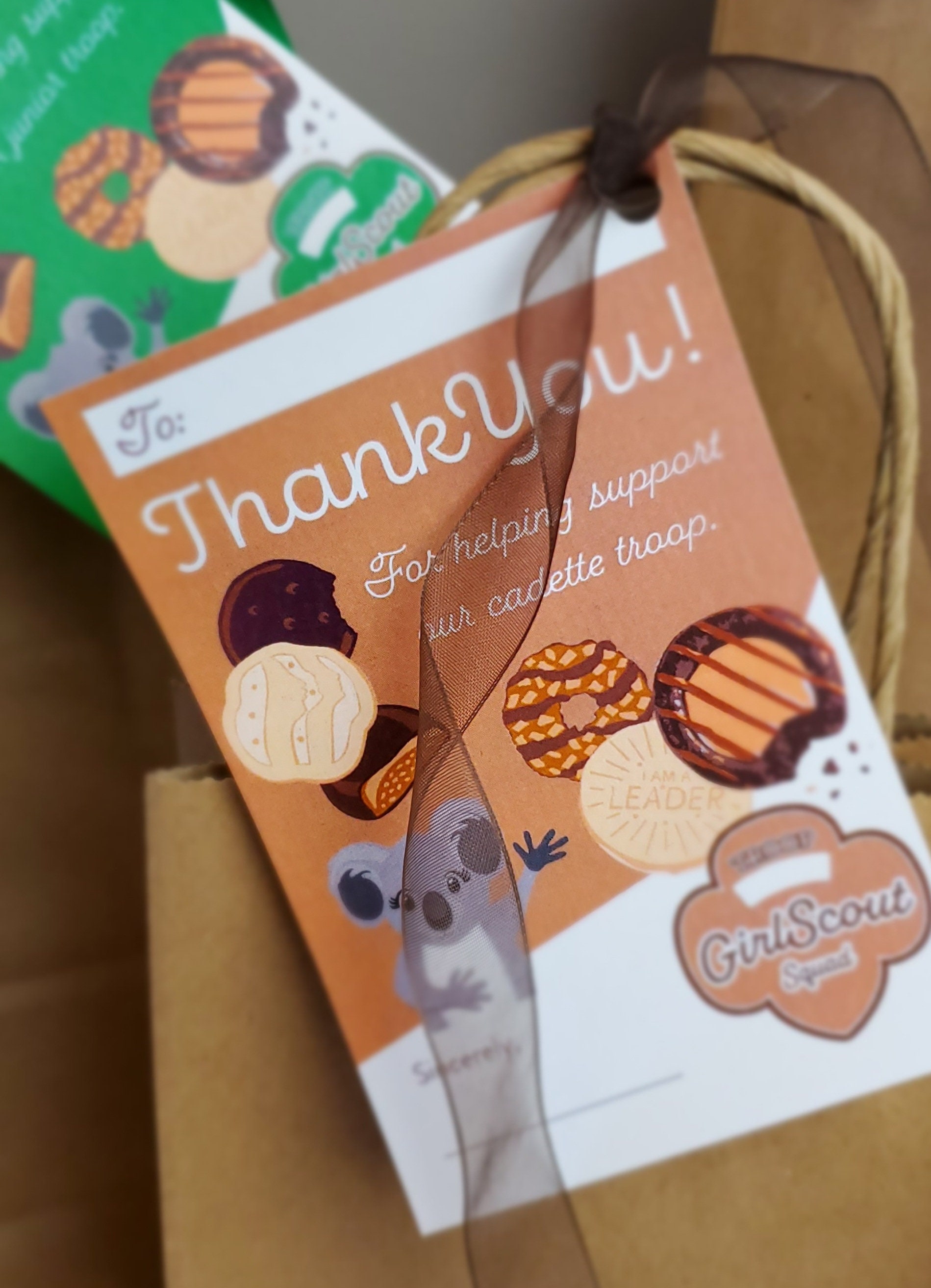 Girl Scout Cookie Thank You Cards or Tags Daisy, Brownie, Junior and ...