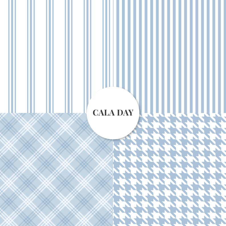 Classic Blue Pattern Paper Pack: Seamless Plaid & Stripe Textures ...