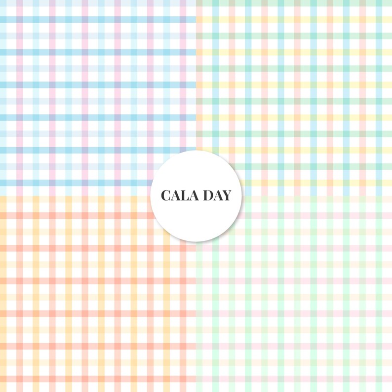 Pastel Summer Plaid Digital Paper Pack – 24 Seamless Gingham & Check ...