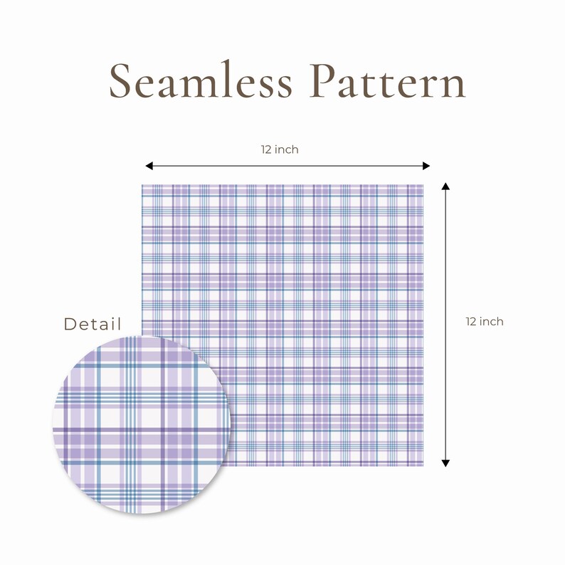 Plaid Digital Paper Pack, Scrapbook Paper, Pastel Purple Check Pattern ...