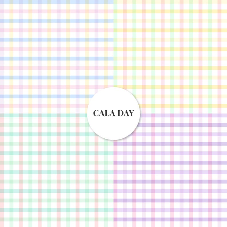 Pastel Summer Plaid Digital Paper Pack – 24 Seamless Gingham & Check ...