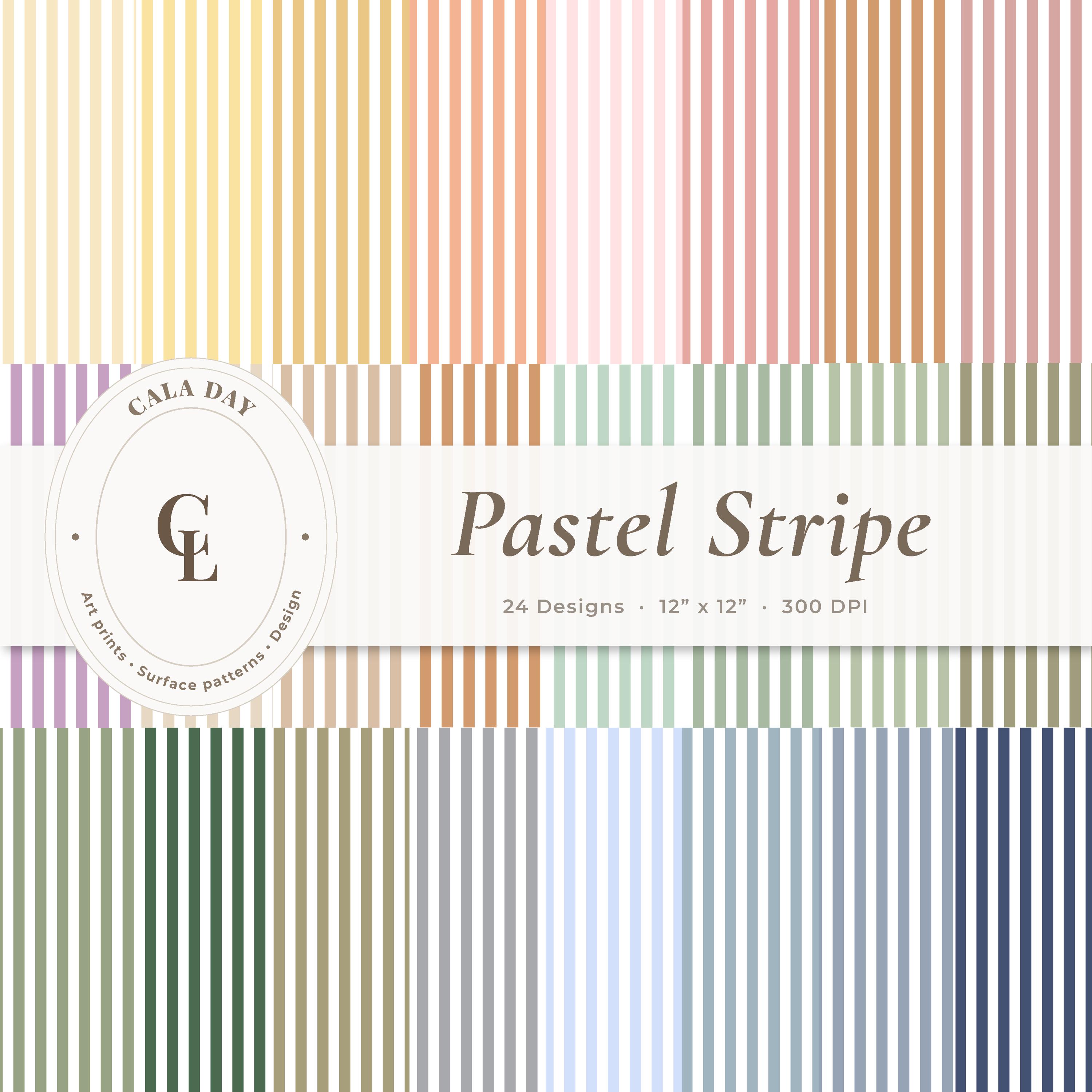 Pastel Stripe Digital Paper Pack – 12x12 Seamless Stripe Scrapbook ...