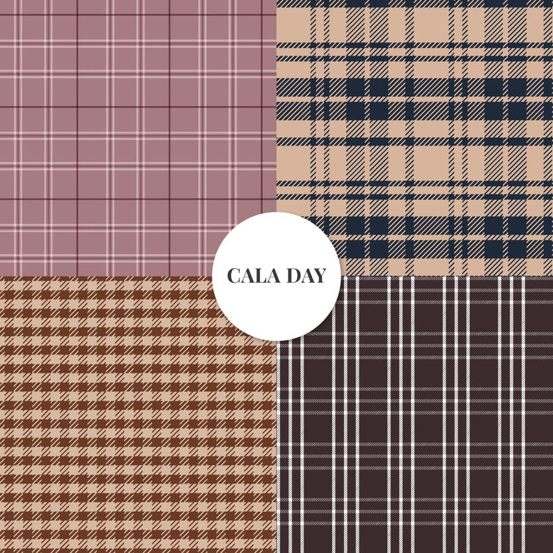 Fall Plaid Digital Paper Pack (no AI) – Seamless Tartan Patterns, 12x12 ...