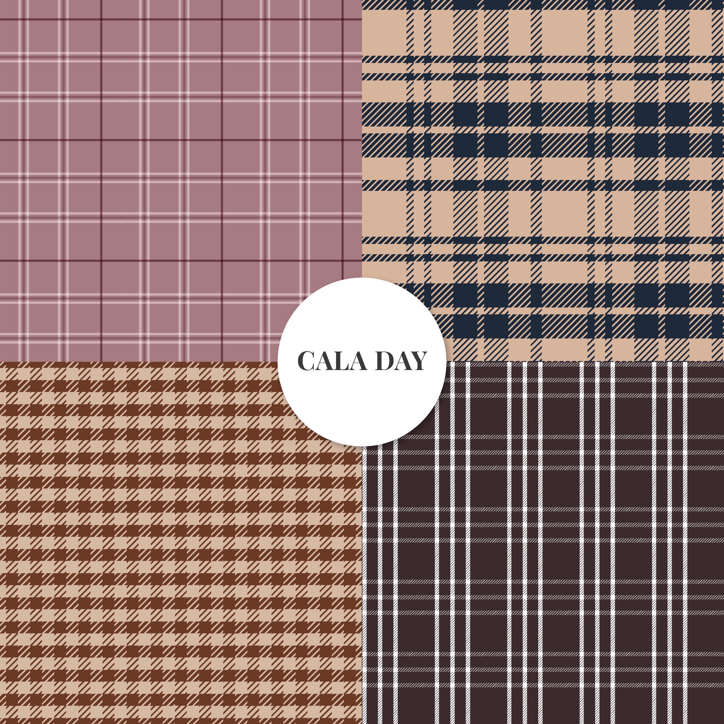 Fall Digital Paper Pack, Scrapbook Paper, Autumn Plaid Tartan Patterns ...