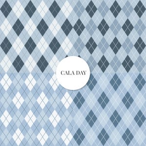 Blue Argyle Digital Paper Pack – 12x12 Seamless Diamond Scrapbook ...