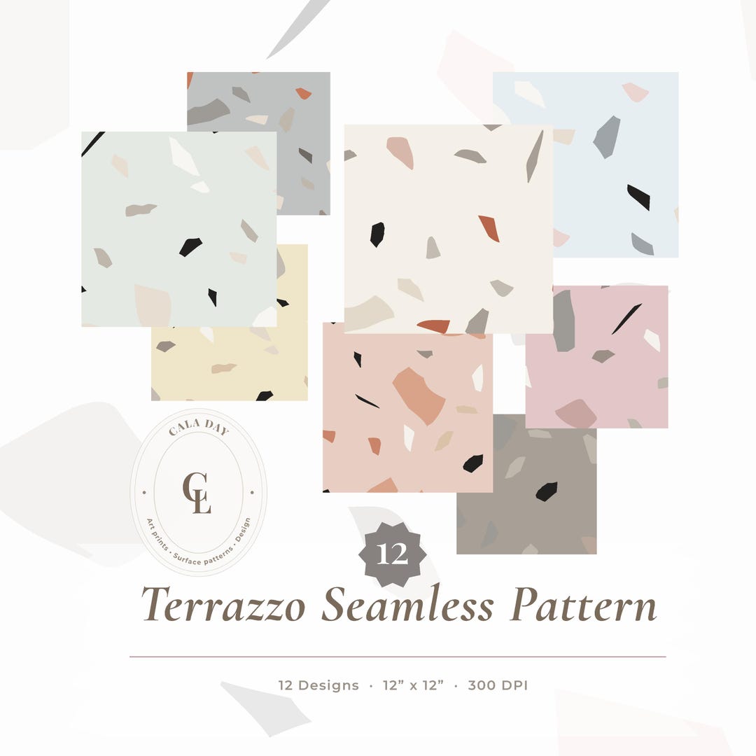Neutral Terrazzo Digital Paper Pack – 12x12 Seamless Scrapbook Papers ...